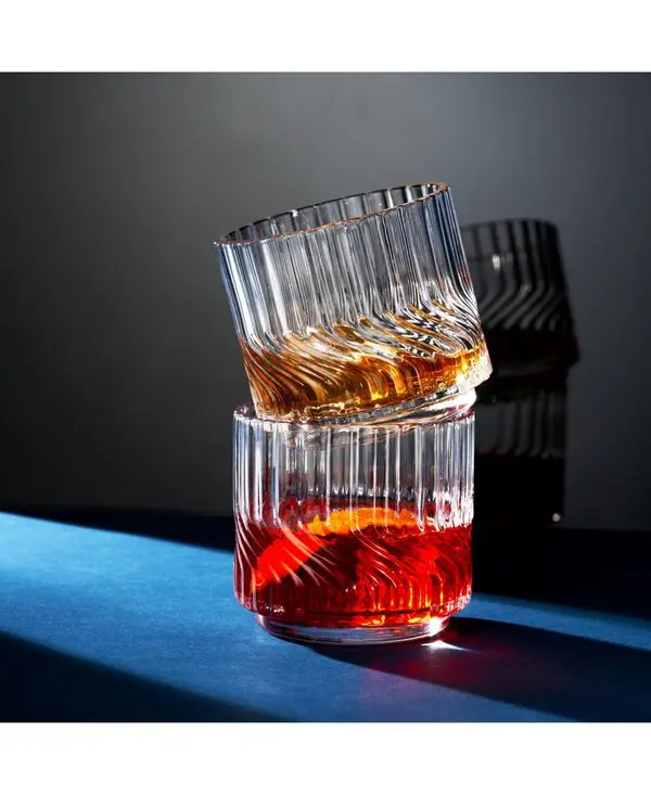 VISKI Zephyr Crystal Lowball Tumblers, Set Of 2
