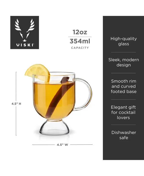 VISKI Raye Hot Toddy Glasses, Set Of 2