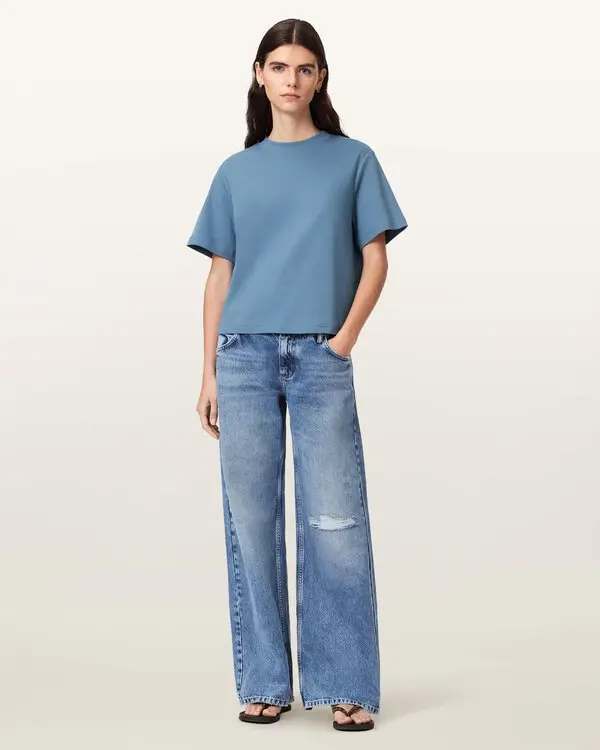 ALLSAINTS Tia Wide Leg Denim Jeans - Blue