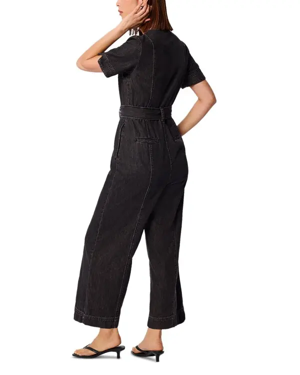Whistles Denim Button-down Jumpsuit - Washed Black