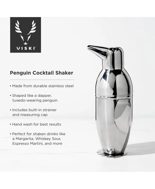VISKI Irving Penguin Cocktail Shaker In Stainless Steel