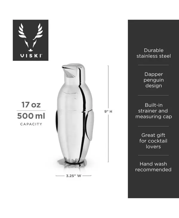 VISKI Irving Penguin Cocktail Shaker In Stainless Steel