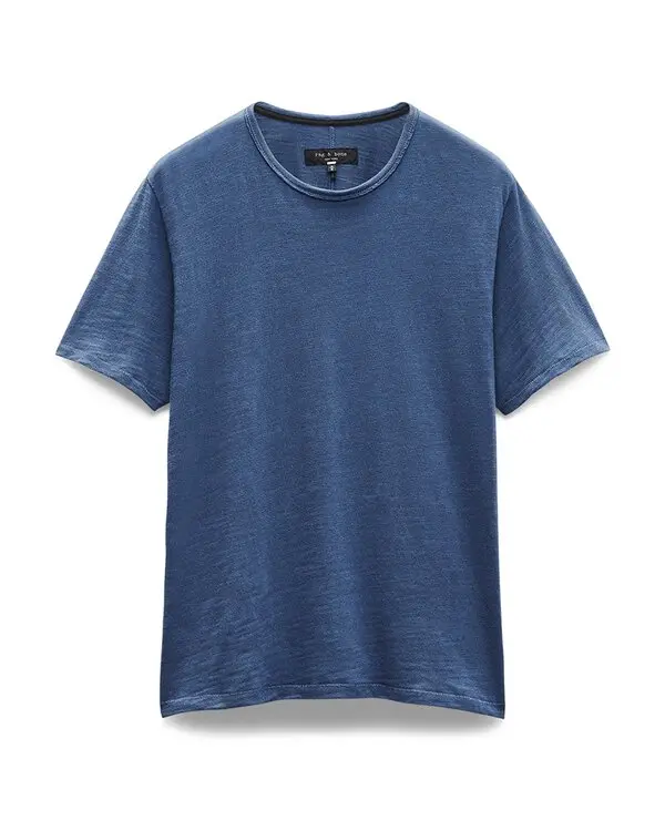 Rag & Bone Flame Classic Fit Short Sleeve Tee - Worn Indigo