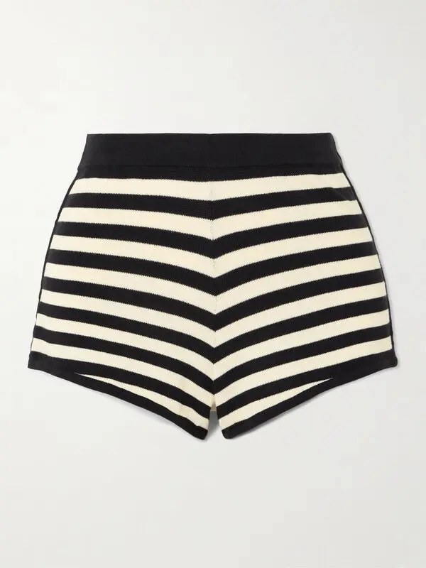 Posse Darcy Striped Pima Cotton Shorts - Neutrals