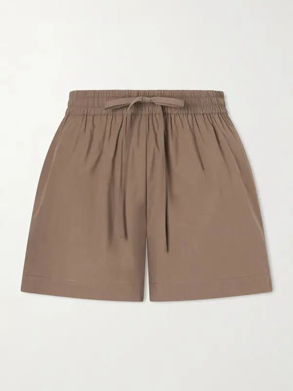 Matteau Organic Cotton-poplin Drawstring Shorts - Brown