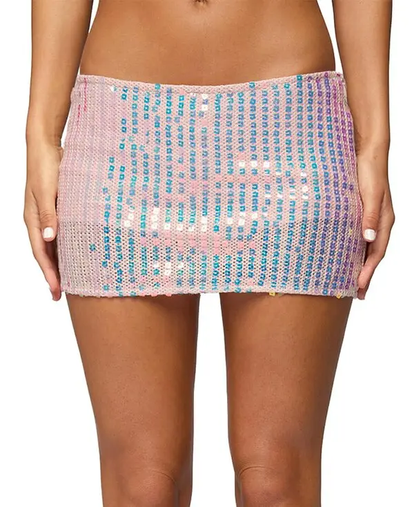 EDIKTED Sequin Mini Skort - Pink