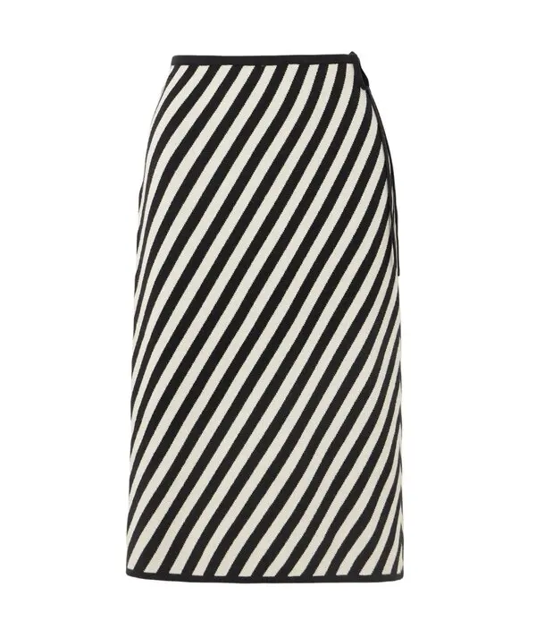 Posse Darcy Striped Pima Cotton Midi Skirt - Multi