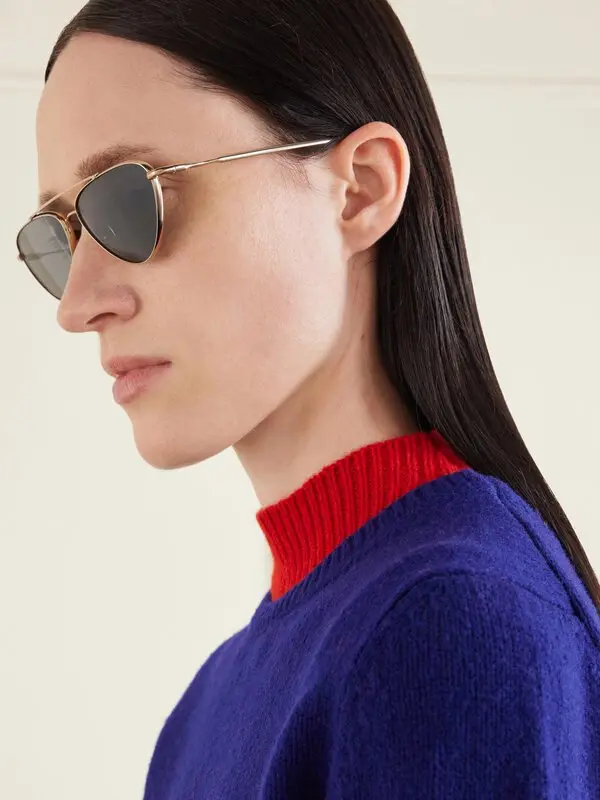 Oliver Spencer Jil Sander Aviator-style Sunglasses - Gold