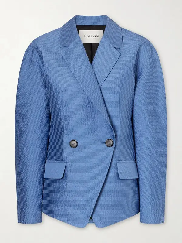 LANVIN Textured Satin Double-breasted Jacket