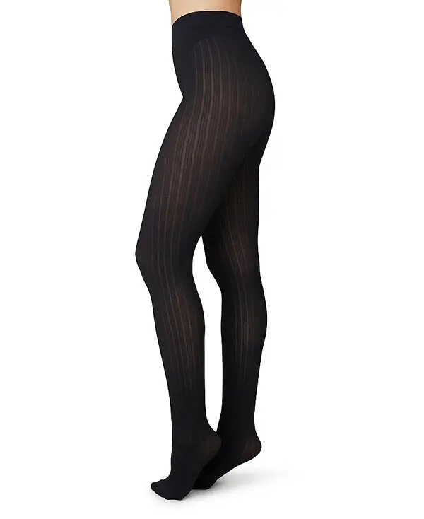 Swedish Stockings Alma Rib Tights - Black