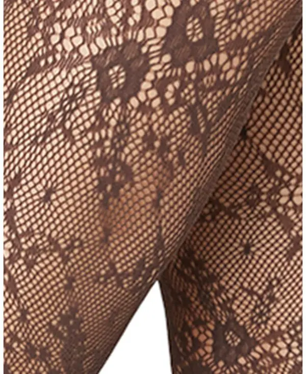 Swedish Stockings Lace Tights - Dark Brown