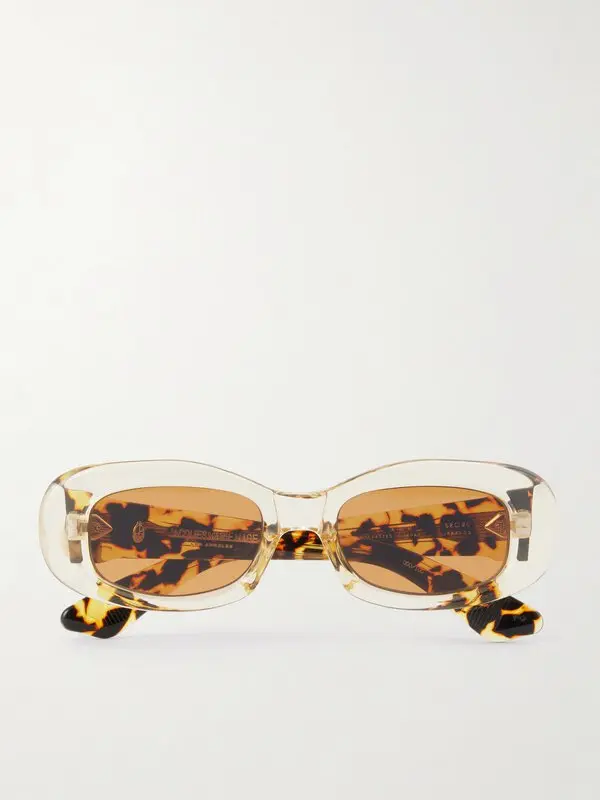 JACQUES MARIE MAGE Ann Oval-frame Sunglasses - Neutrals