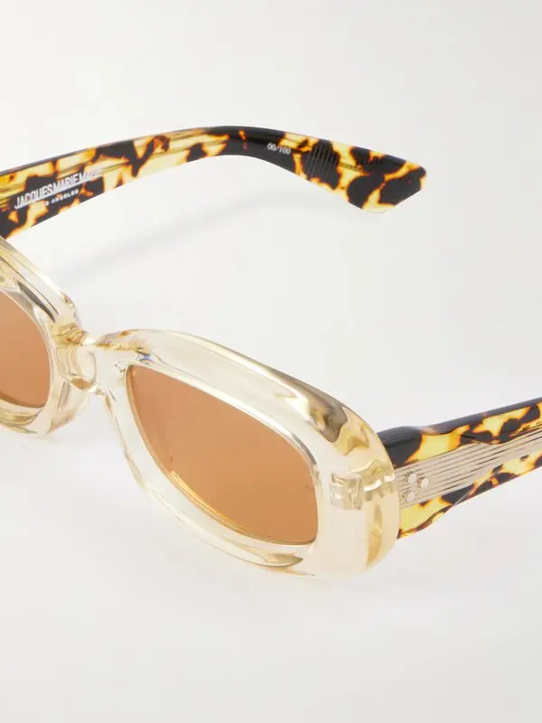 JACQUES MARIE MAGE Ann Oval-frame Sunglasses - Neutrals