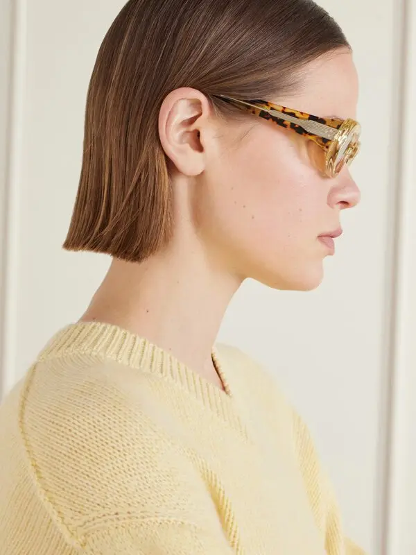 JACQUES MARIE MAGE Ann Oval-frame Sunglasses - Neutrals