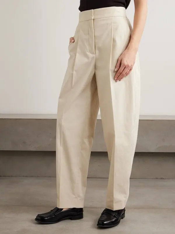 JOSEPH Paver Cotton-gauze Tapered Pants - Neutrals