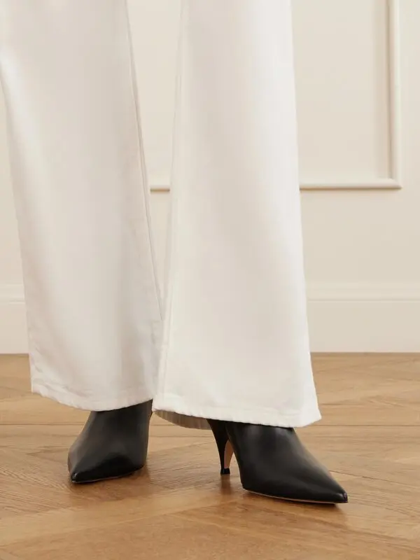 GIANVITO ROSSI Leather Pointed Toe Ankle Boots