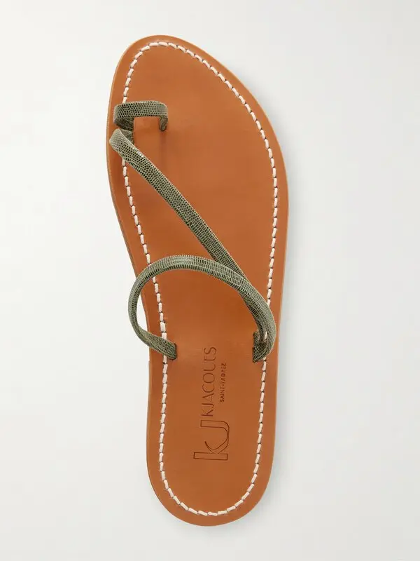 K.JACQUES Actium Snake-effect Leather Sandals