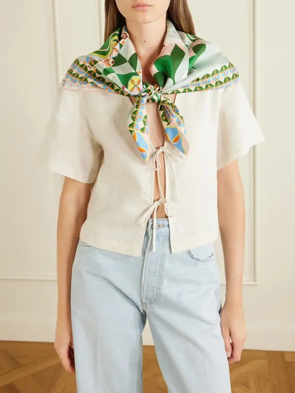 CRISTIANO MARCHELI Alessandra Printed Silk-twill Scarf