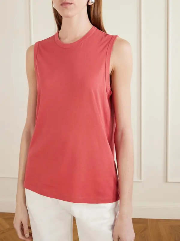 Another Tomorrow Organic Cotton-jersey Tank - Pink