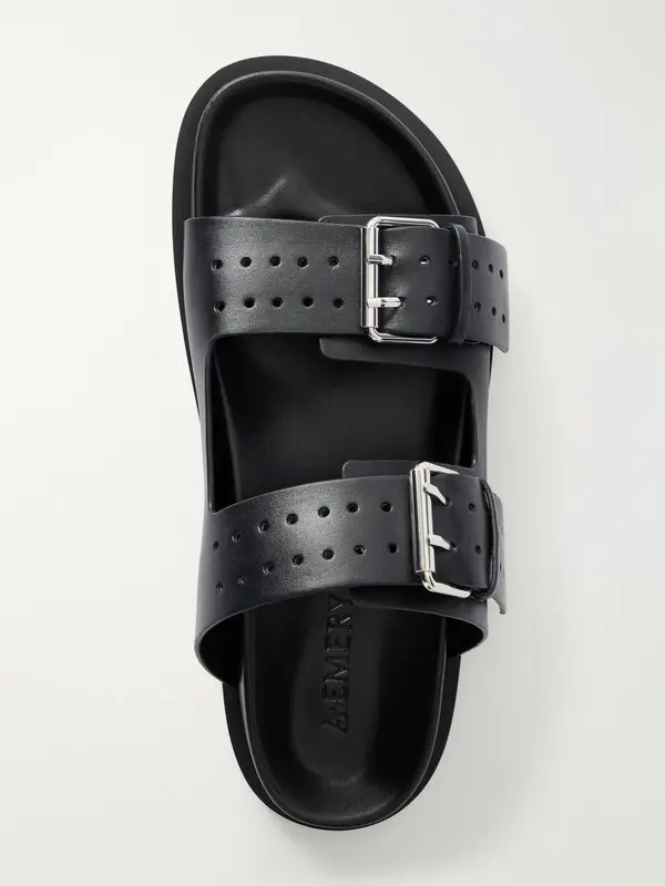 A.emery Leon Leather Sandals - Black