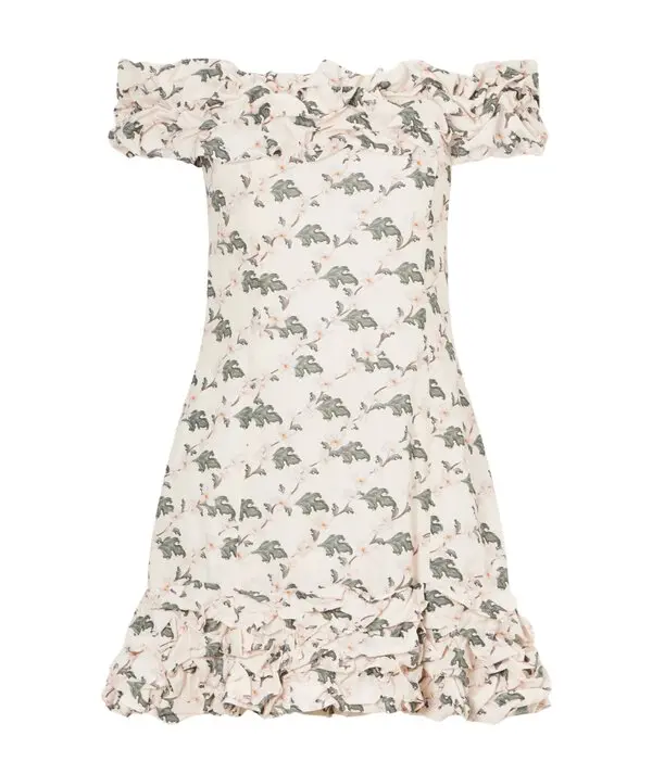 Agua Bendita Floral-printed Cotton Mini Dress - Multi