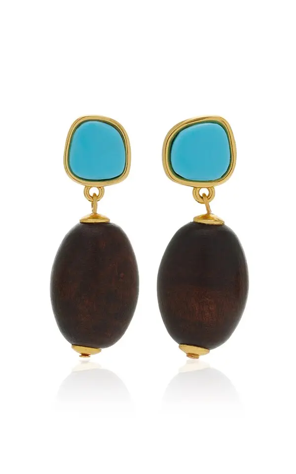 LIZZIE FORTUNATO Olea Gold-plated Stone Earrings - Multi