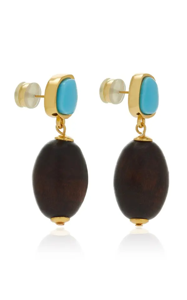 LIZZIE FORTUNATO Olea Gold-plated Stone Earrings