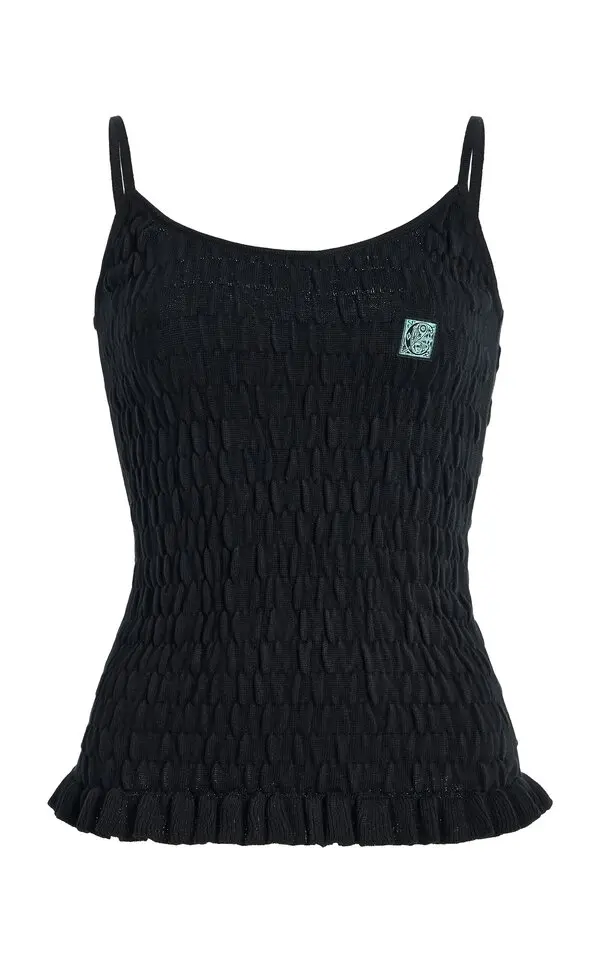 CONNER IVES Shirred Knit Cotton-cashmere Cami Top
