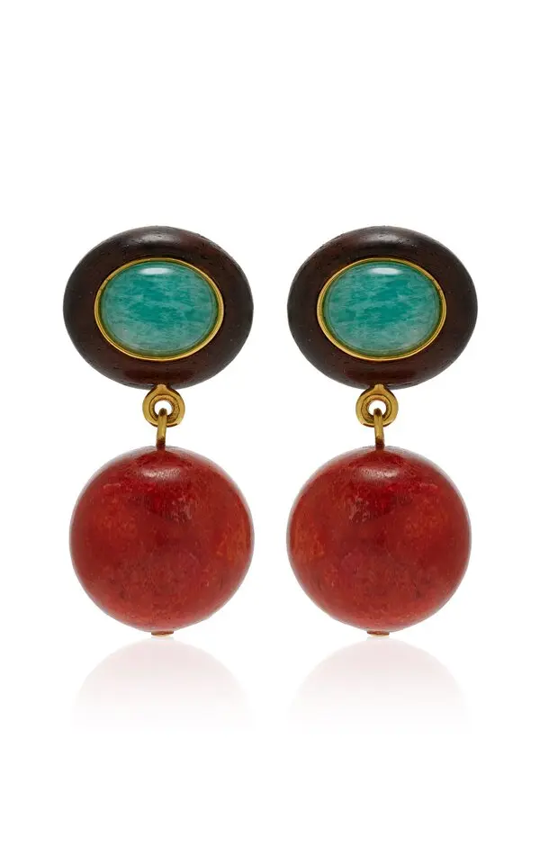 LIZZIE FORTUNATO Laurel Gold-plated Stone Earrings