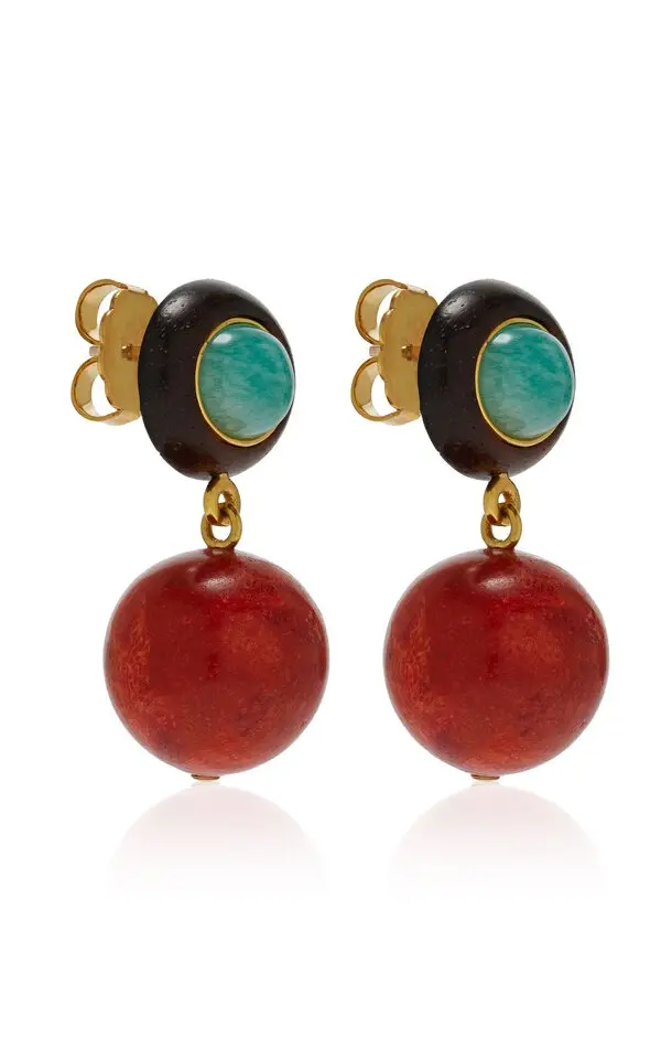 LIZZIE FORTUNATO Laurel Gold-plated Stone Earrings