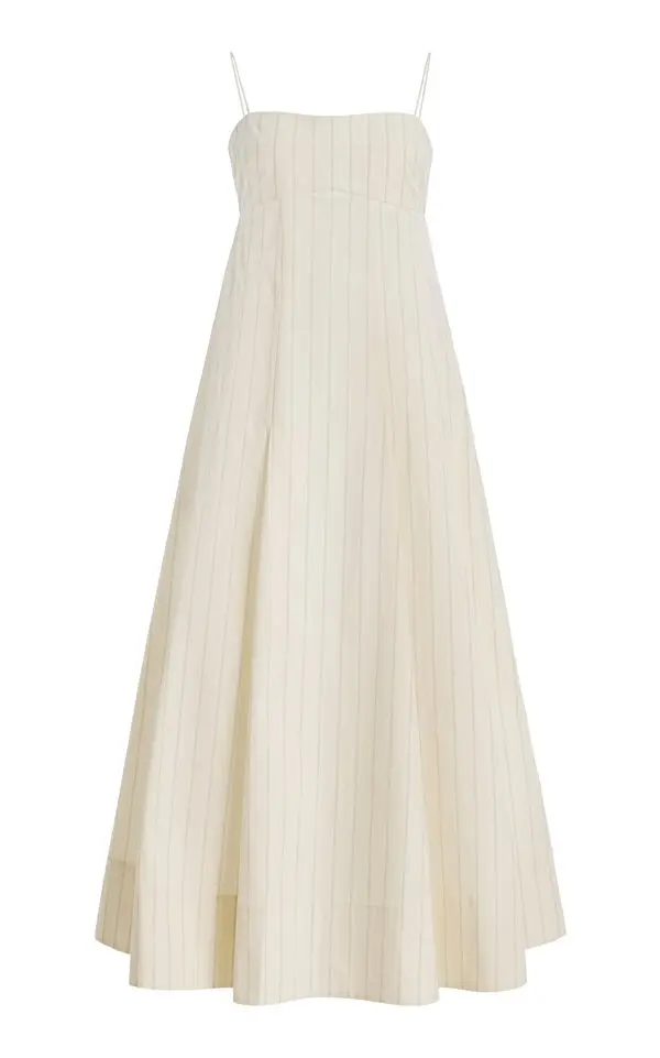 ST. AGNI Everyday Pleated Midi Dress - Ivory