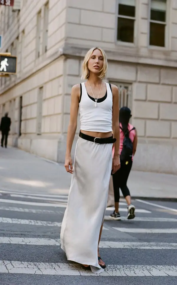 ALL THREE Alex Silk Maxi Skirt