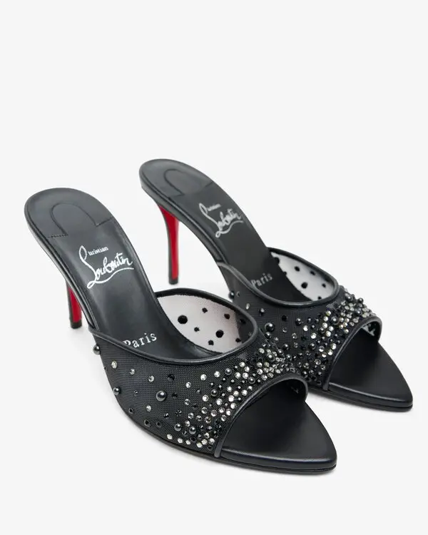 CHRISTIAN LOUBOUTIN Miss Z 80 Strass Mules - Black