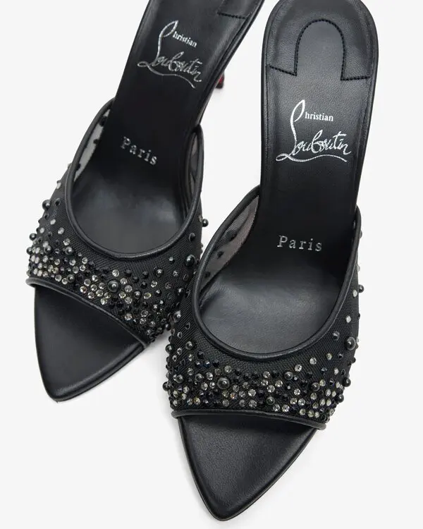 CHRISTIAN LOUBOUTIN Miss Z 80 Strass Mules - Black