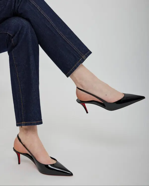 CHRISTIAN LOUBOUTIN Patent Slingback Pumps - Black