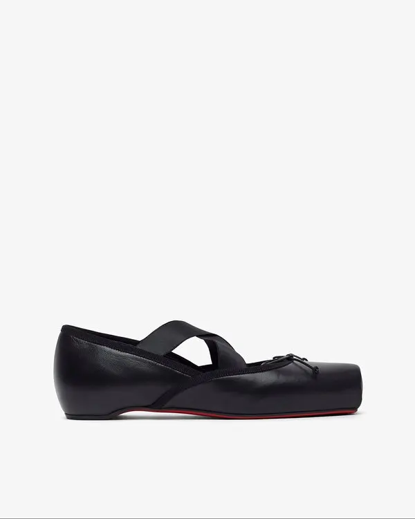 CHRISTIAN LOUBOUTIN Cassiasticina Leather Ballerinas - Black