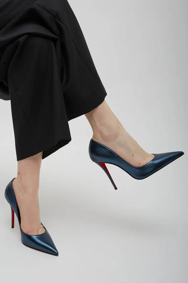 CHRISTIAN LOUBOUTIN Miss Z 100 Leather Pumps - Blue