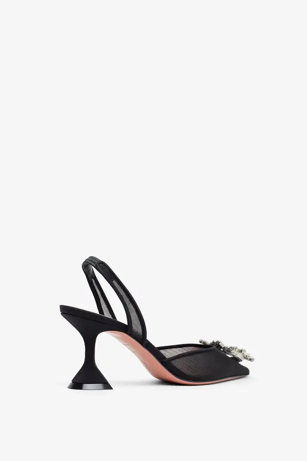 Amina Muaddi Begum Sling 70 Mesh Pumps - Black