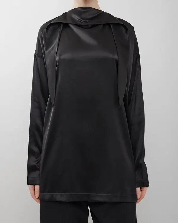 Phoebe Philo Liquid Knot Collar Top - Black