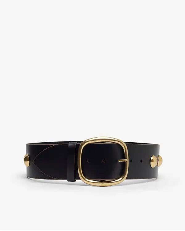 Chloé Leather Belt With Studded Detail - Black