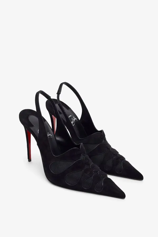 CHRISTIAN LOUBOUTIN Circus Max 100 Suede Slingback Pumps