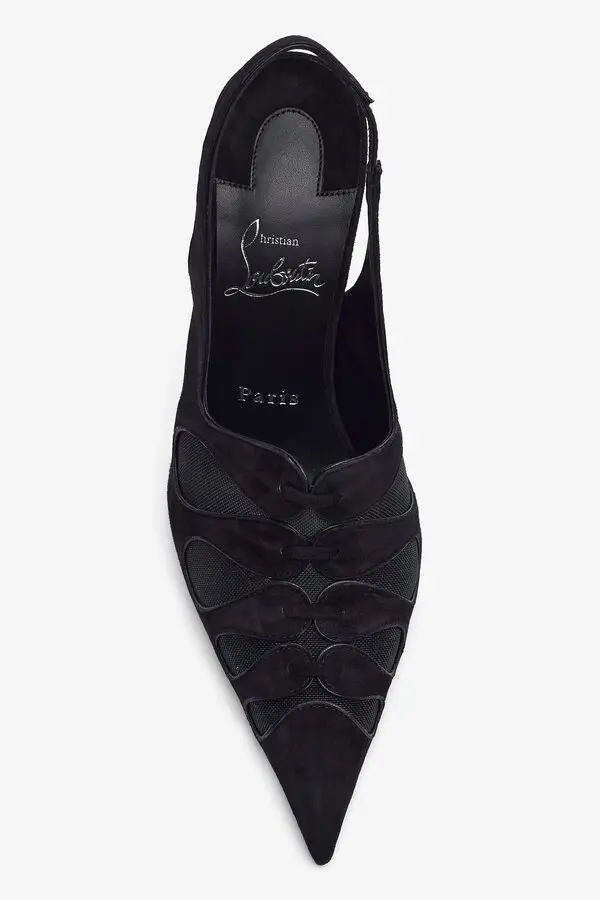 CHRISTIAN LOUBOUTIN Circus Max 100 Suede Slingback Pumps