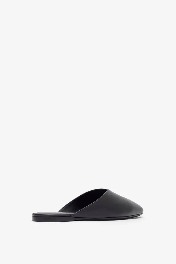 HERBERT LEVINE Homebody Leather Slide Sandals - Black