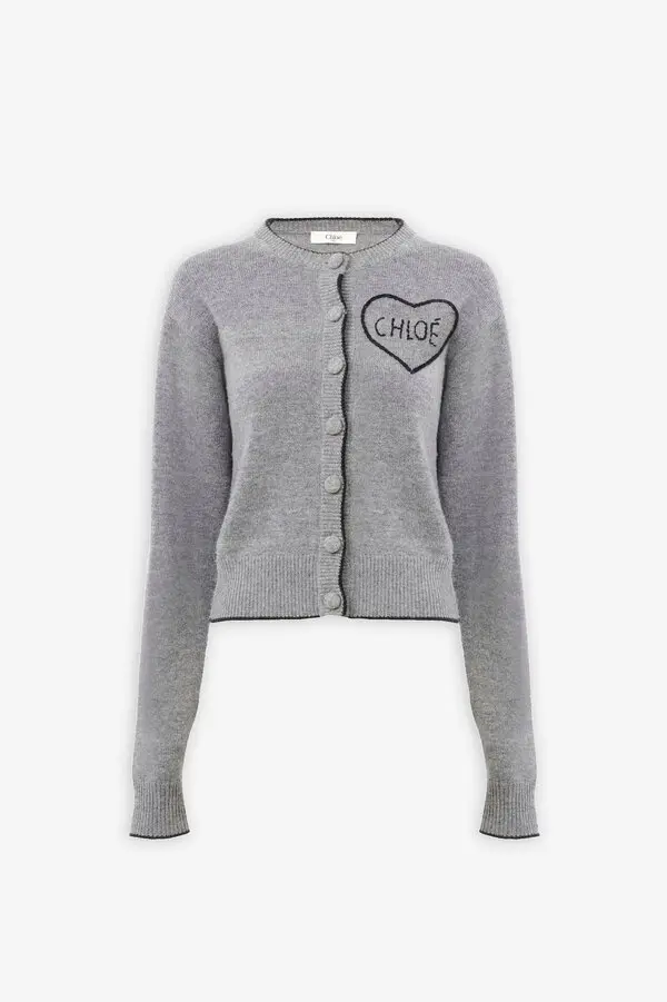 Chloé Divine Knitted Cardigan - Grey