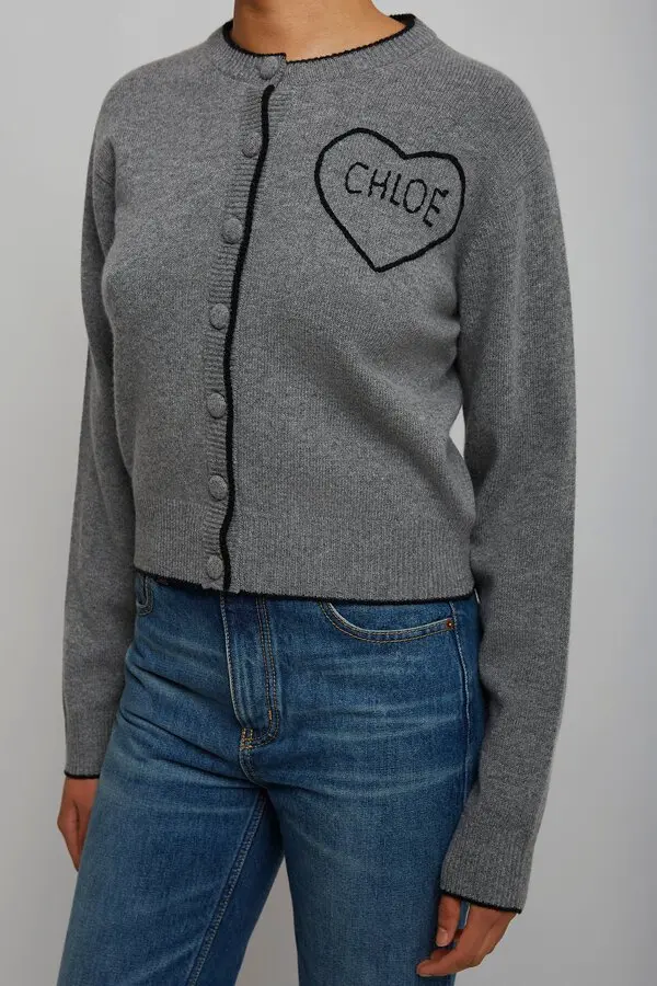 Chloé Divine Knitted Cardigan - Grey