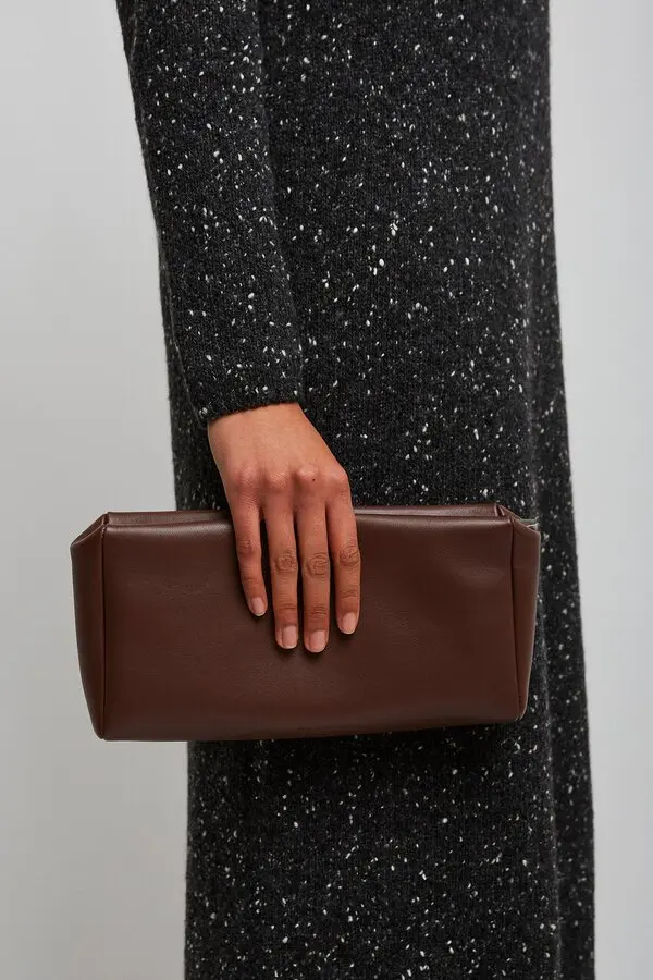 THE ROW Squared Compact Clutch - Brown
