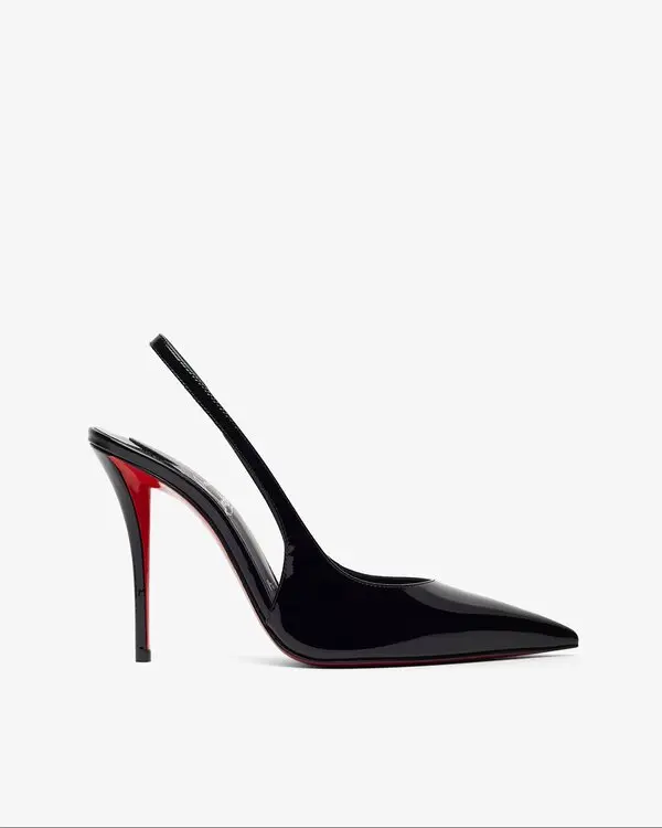 CHRISTIAN LOUBOUTIN Miss Z 100 Patent Slingback Pumps - Black