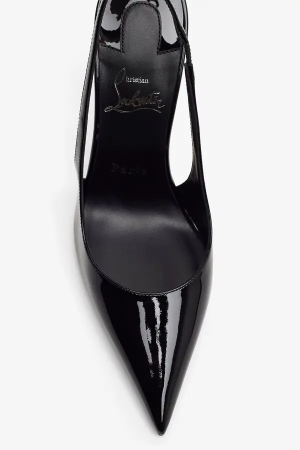 CHRISTIAN LOUBOUTIN Miss Z 100 Patent Slingback Pumps - Black