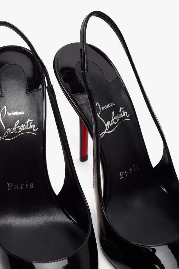 CHRISTIAN LOUBOUTIN Miss Z 100 Patent Slingback Pumps - Black