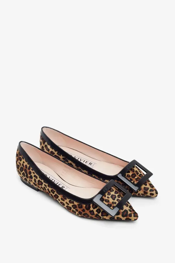 ROGER VIVIER Gommettine Leopard Ballet Flats